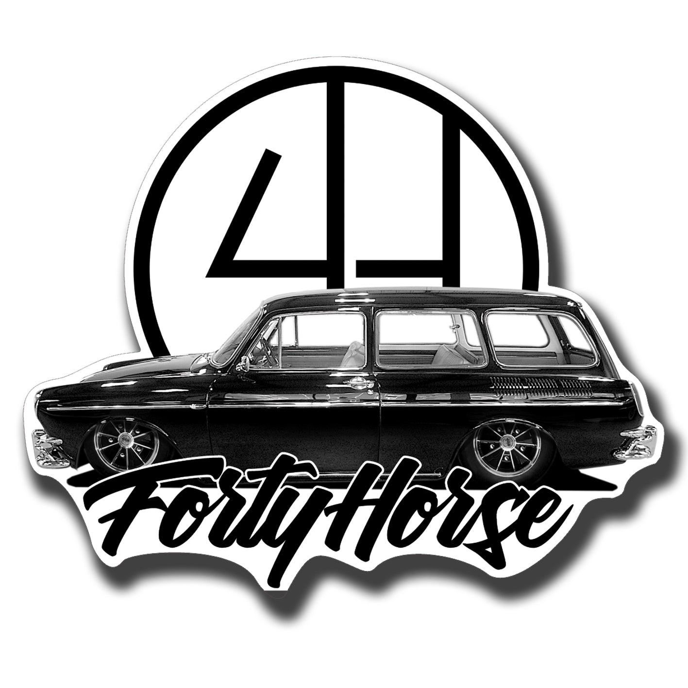 Type 3 Square Black Sticker – Forty Horse