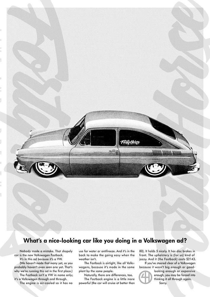 VW Poster - Type 3 Fastback – Forty Horse