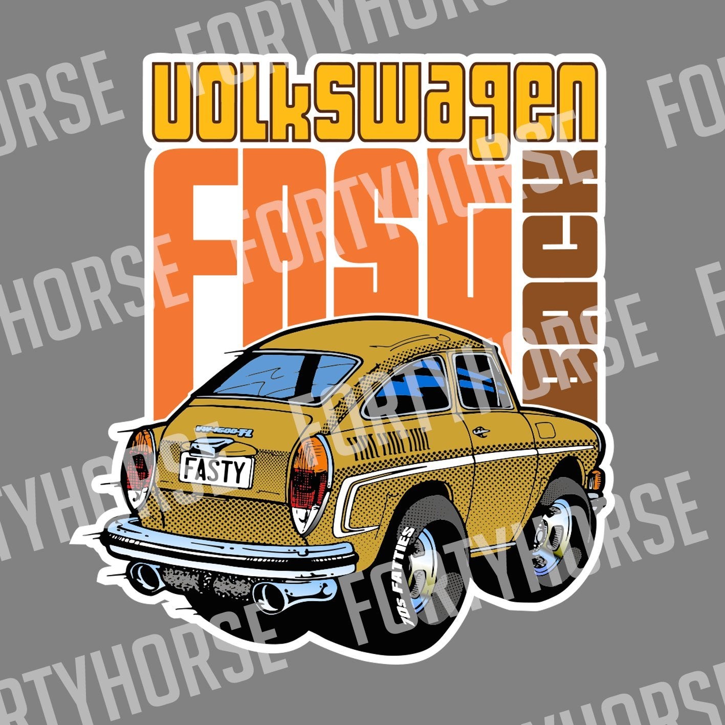 Retro Type 3 Fastback Sticker – Forty Horse
