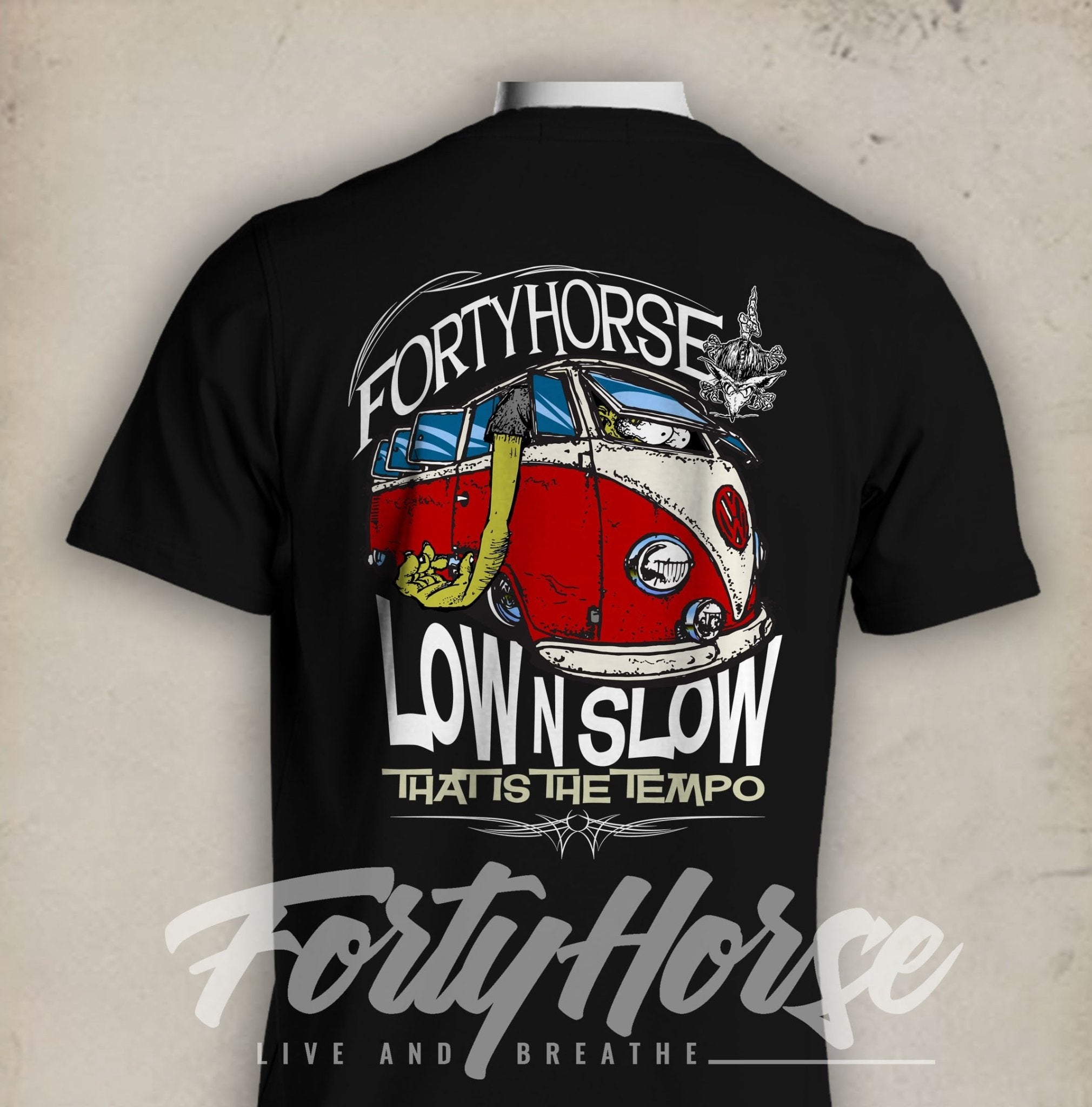 S&D Volkswagen Low n Slow Split Bus | XL | Black| Front Print – Forty Horse